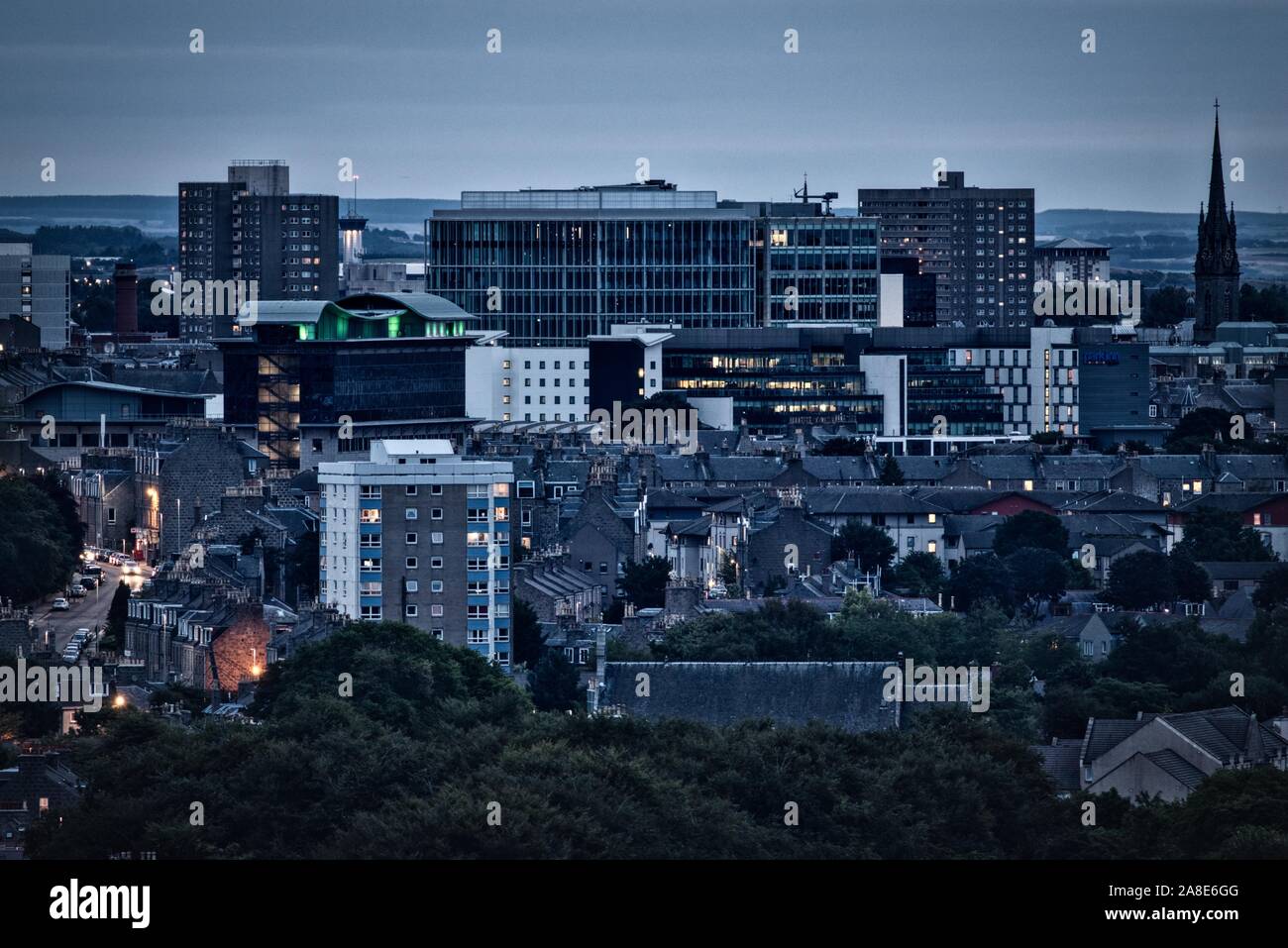 Aberdeen City night skyline Stock Photo - Alamy