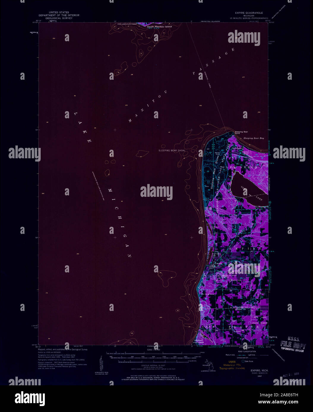 Empire michigan map hi-res stock photography and images - Alamy