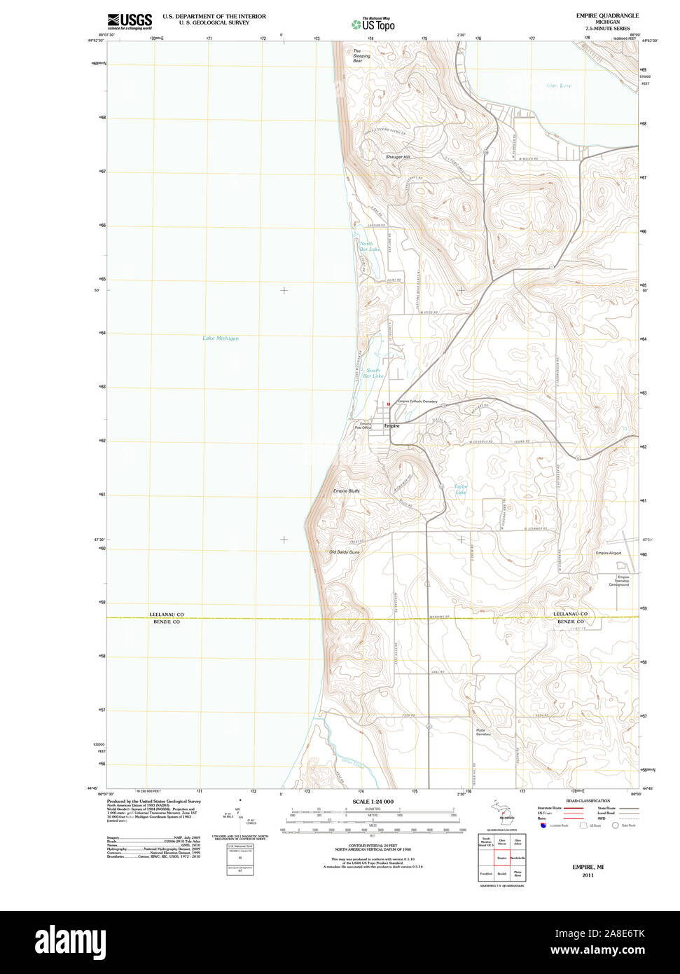 Empire michigan map hi-res stock photography and images - Alamy
