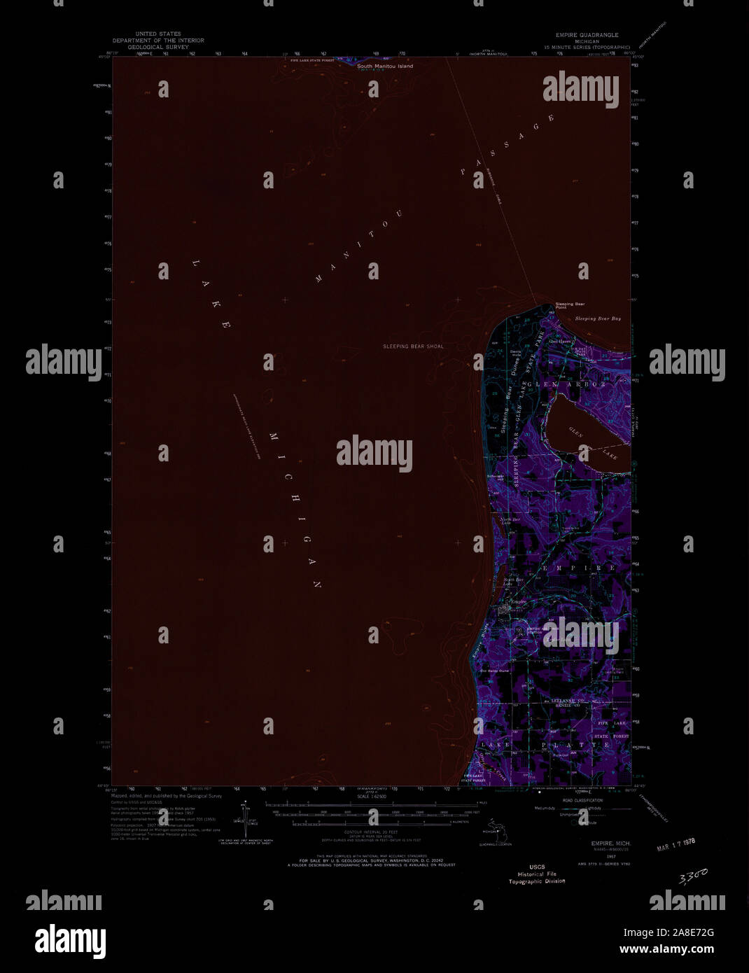 Empire michigan map hi-res stock photography and images - Alamy