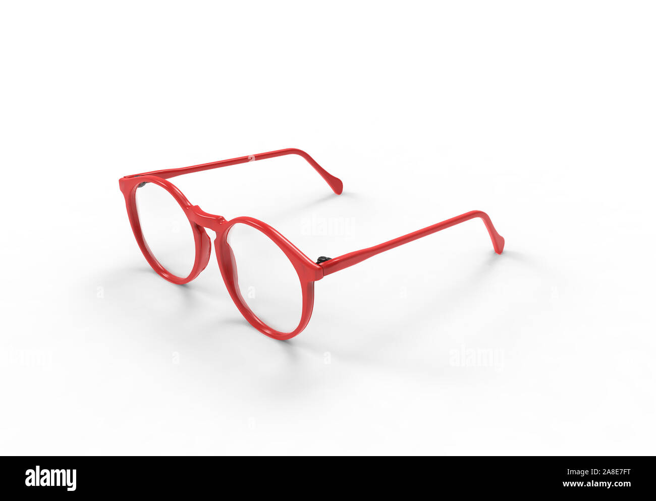 Red Glasses on white background Stock Photo - Alamy