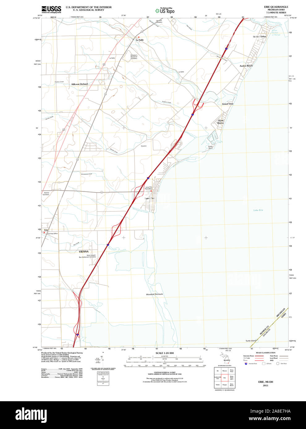 Map of erie Cut Out Stock Images & Pictures - Alamy