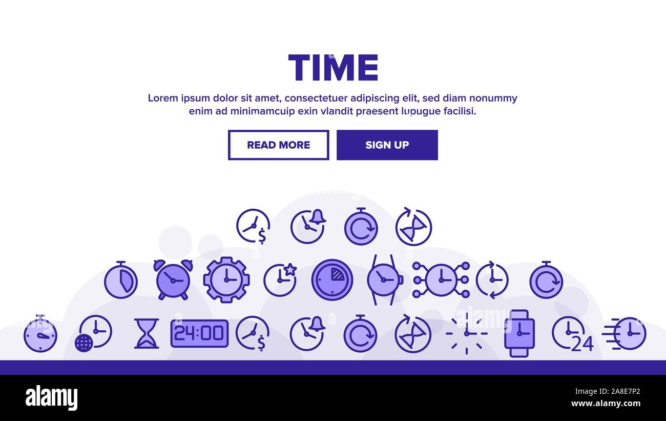 Different Time Clock Collection Vector Icons Set Stock Vector Image ...