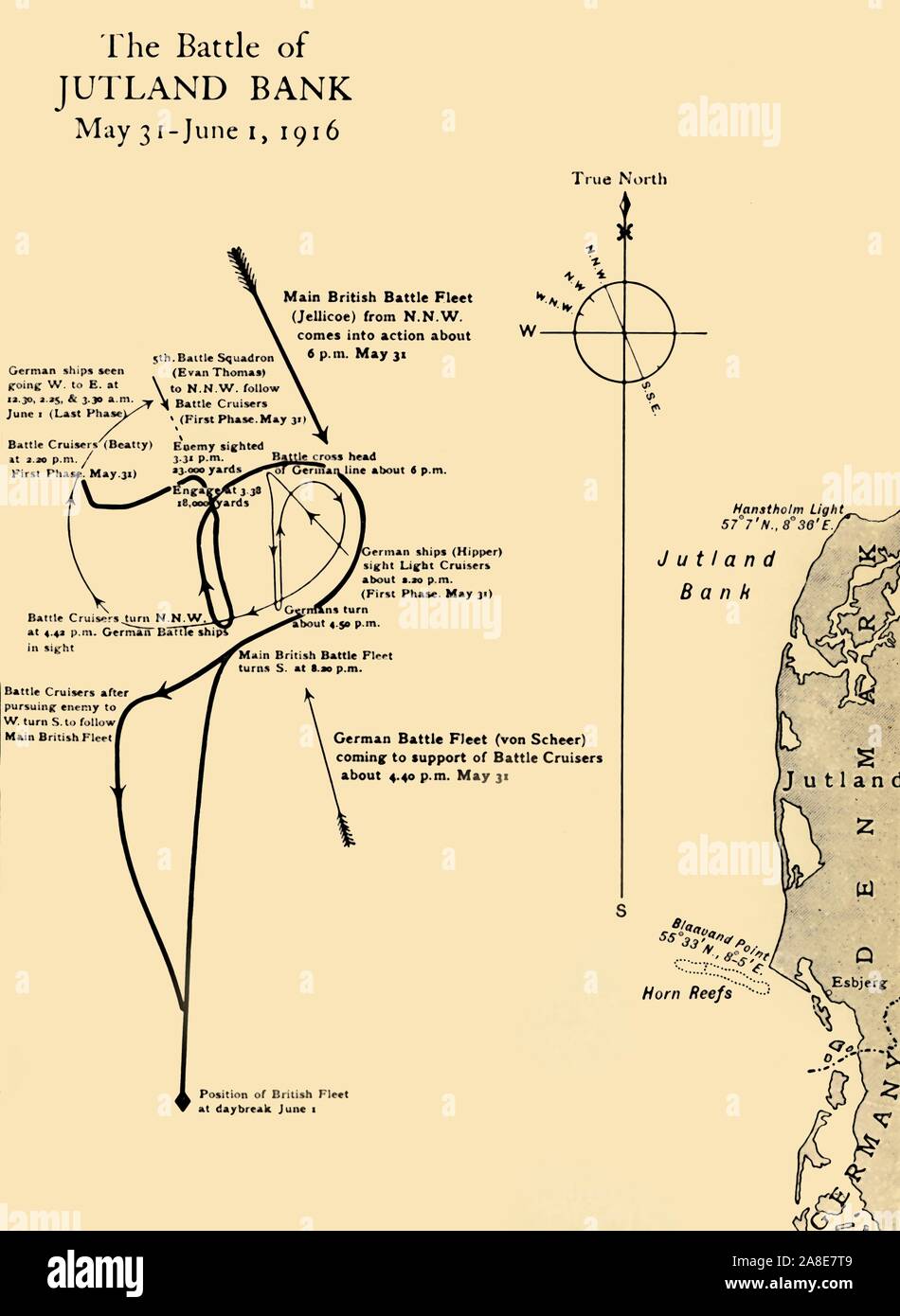 'The Battle of Jutland Bank, May 31-June 1, 1916', (c1920). 'Map ...