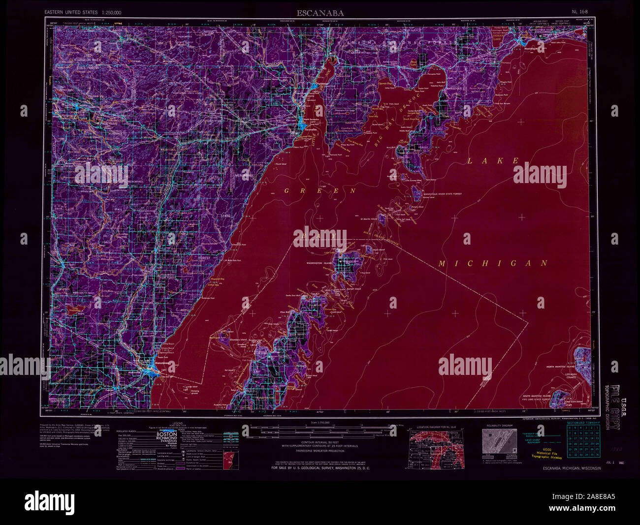 Map of escanaba hi-res stock photography and images - Alamy