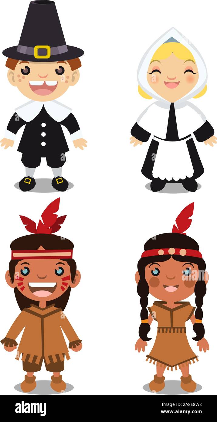 Thanksgiving day character illustrations Stock Vector Image & Art - Alamy