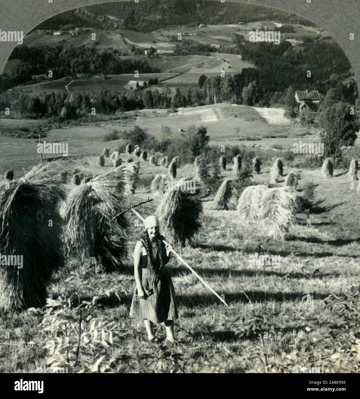 'A Telemarken Harvest Scene near Saude, Norway', c1930s. Telemark is a ...
