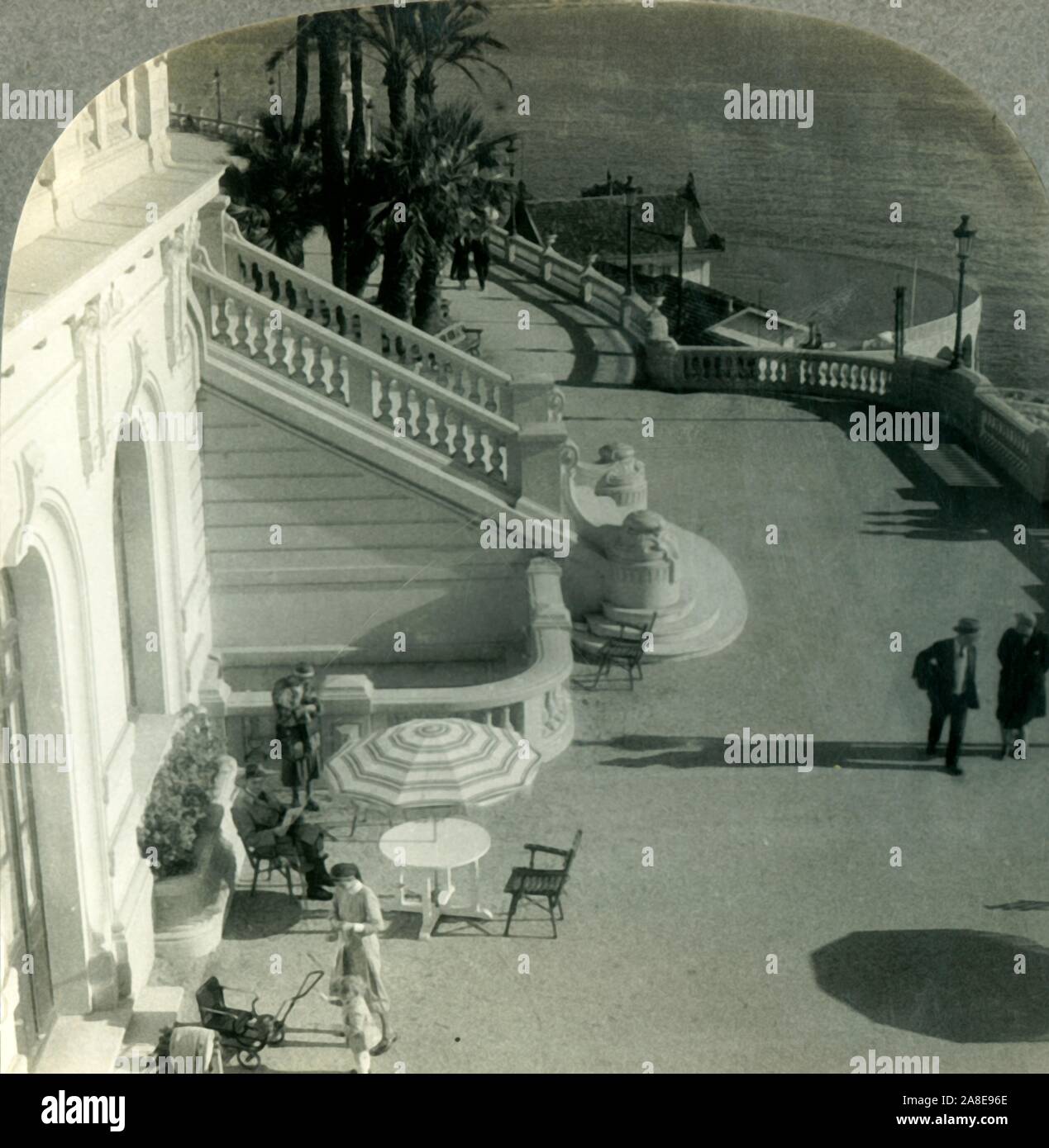 'A Palm-lined Terrace along the Promenade de Anglais, Nice on the ...