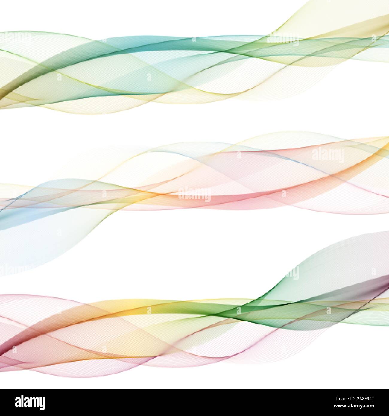 Vector elements with wavy lines for print and web design. Set of ...