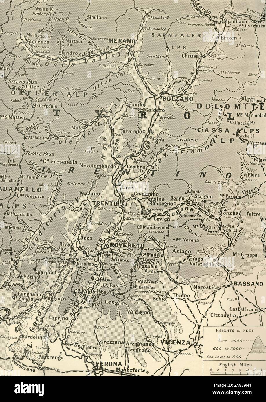 Italian front ww1 map hi-res stock photography and images - Alamy