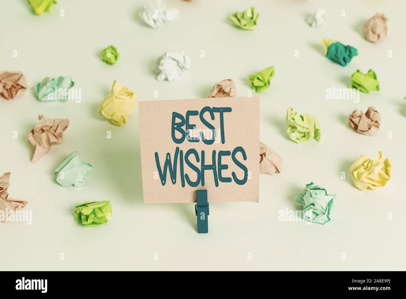 Writing note showing Best Wishes. Business concept for an expression of ...