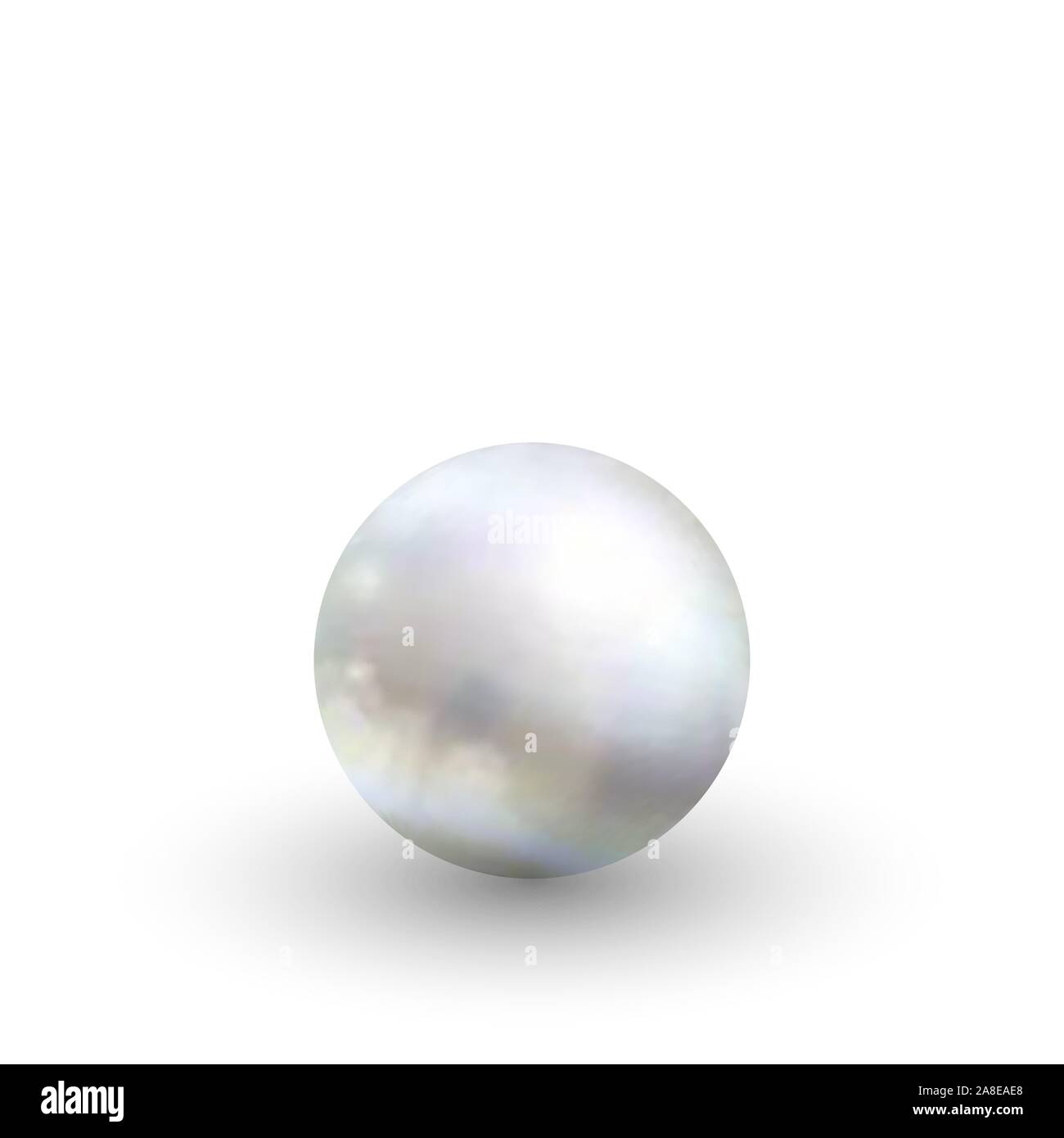 Beautiful 3D shiny natural White Pearl Vector Illustration Stock Vector ...