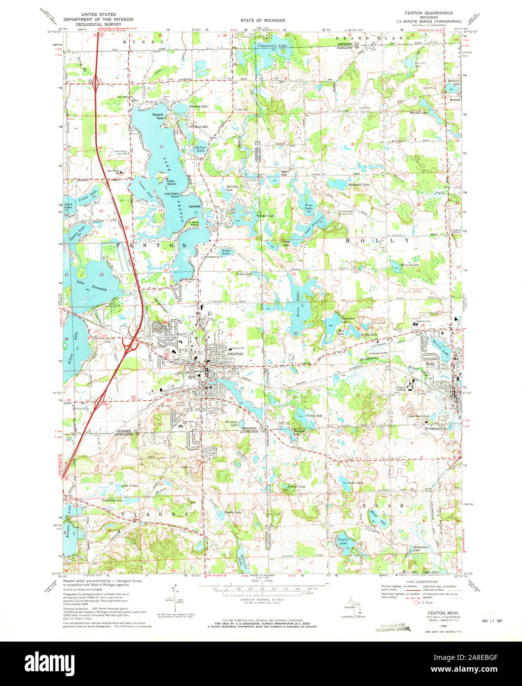 Fenton michigan map hi-res stock photography and images - Alamy