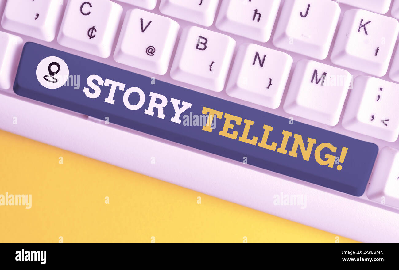 Writing note showing Story Telling. Business concept for activity ...