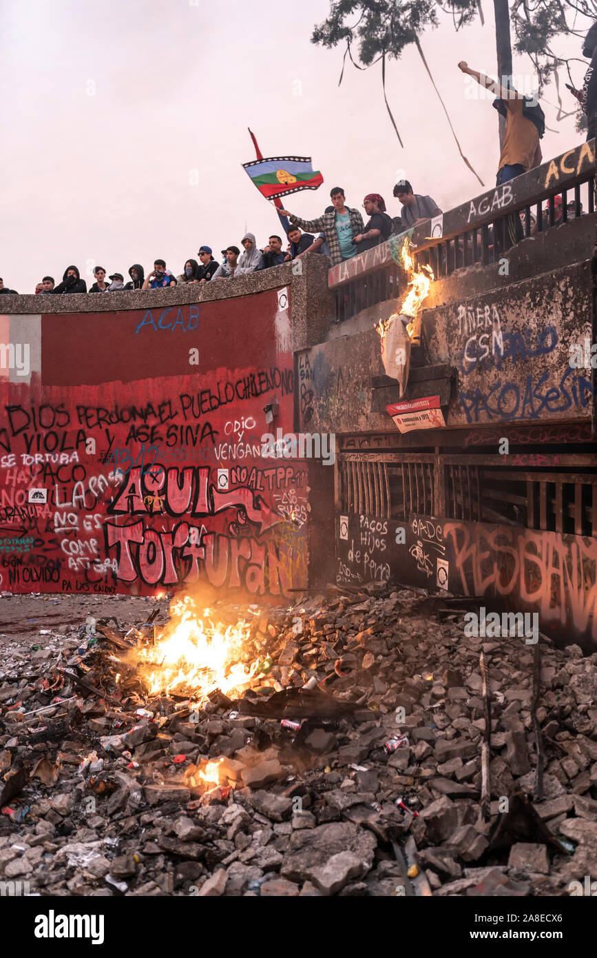 "Santiago de Chile Chile 29 October 2019 Baquedano Metro Station looted ...