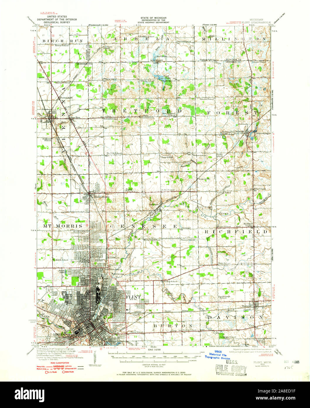 Map of flint michigan hi-res stock photography and images - Alamy