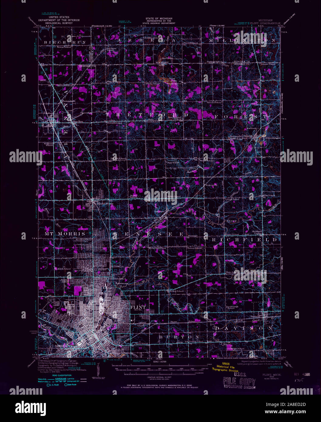 Flint michigan map hi-res stock photography and images - Alamy