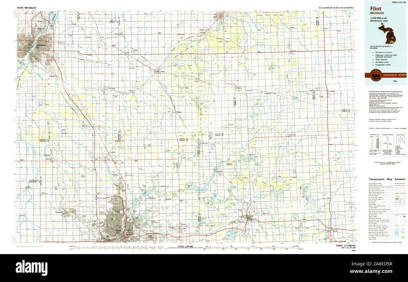 Map of flint michigan hi-res stock photography and images - Alamy