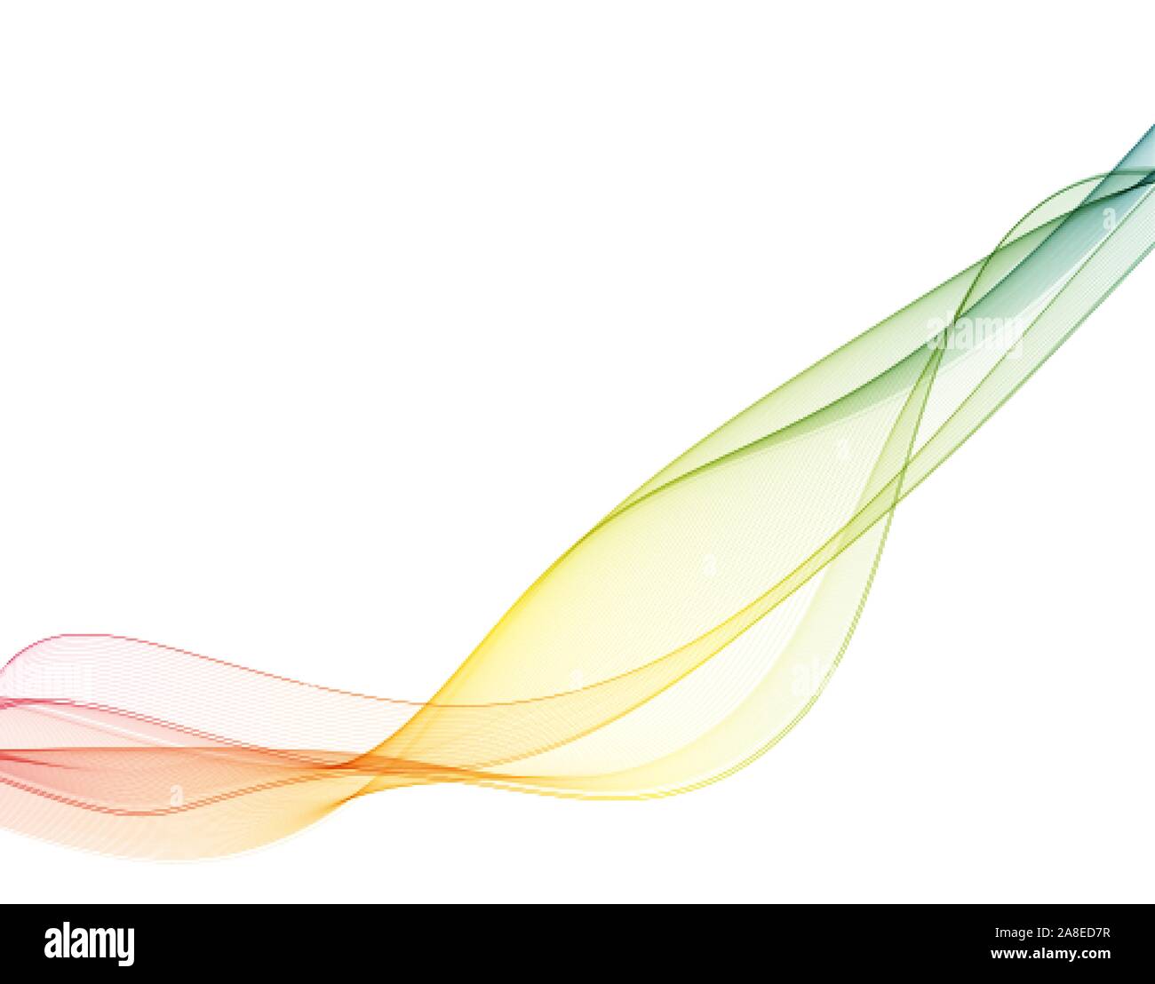 Transparent colored vector wave flow on a white background. Vector ...