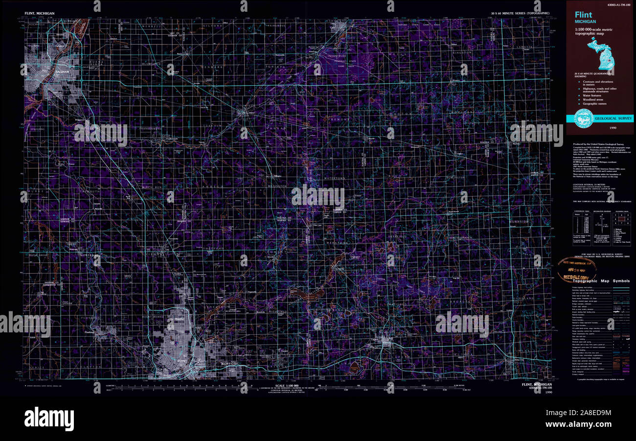 Map of flint michigan hi-res stock photography and images - Alamy