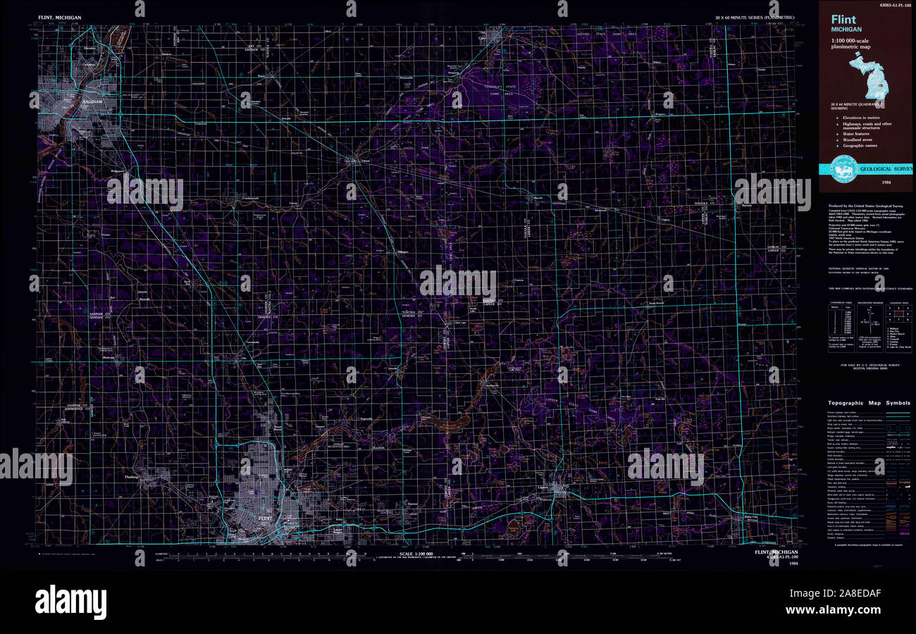 Flint michigan map hi-res stock photography and images - Alamy