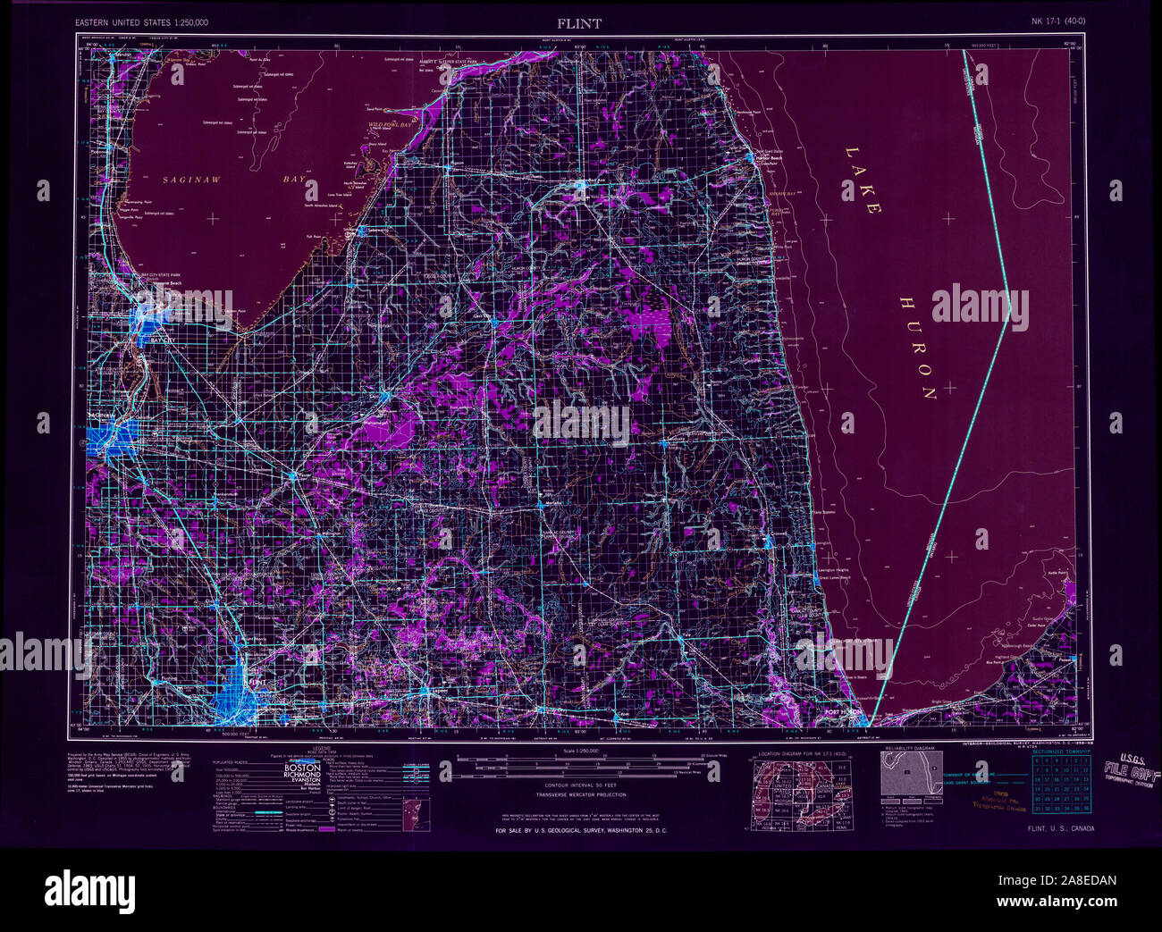 Flint michigan map hi-res stock photography and images - Alamy