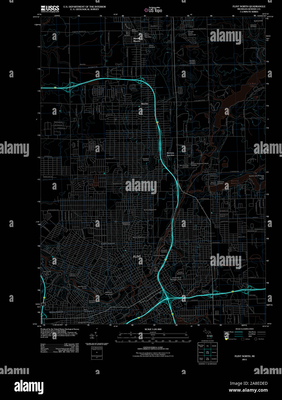 Map of flint michigan hi-res stock photography and images - Alamy