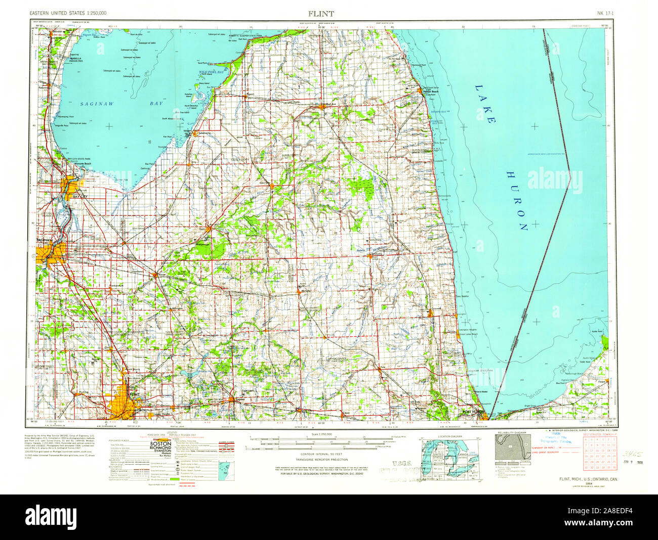Map of flint michigan hi-res stock photography and images - Alamy