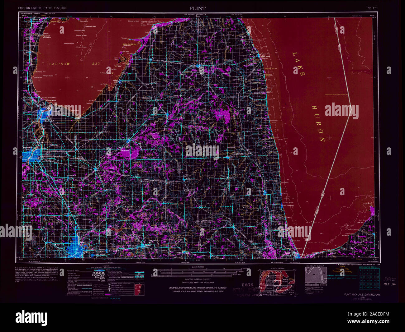 Map of flint michigan hi-res stock photography and images - Alamy
