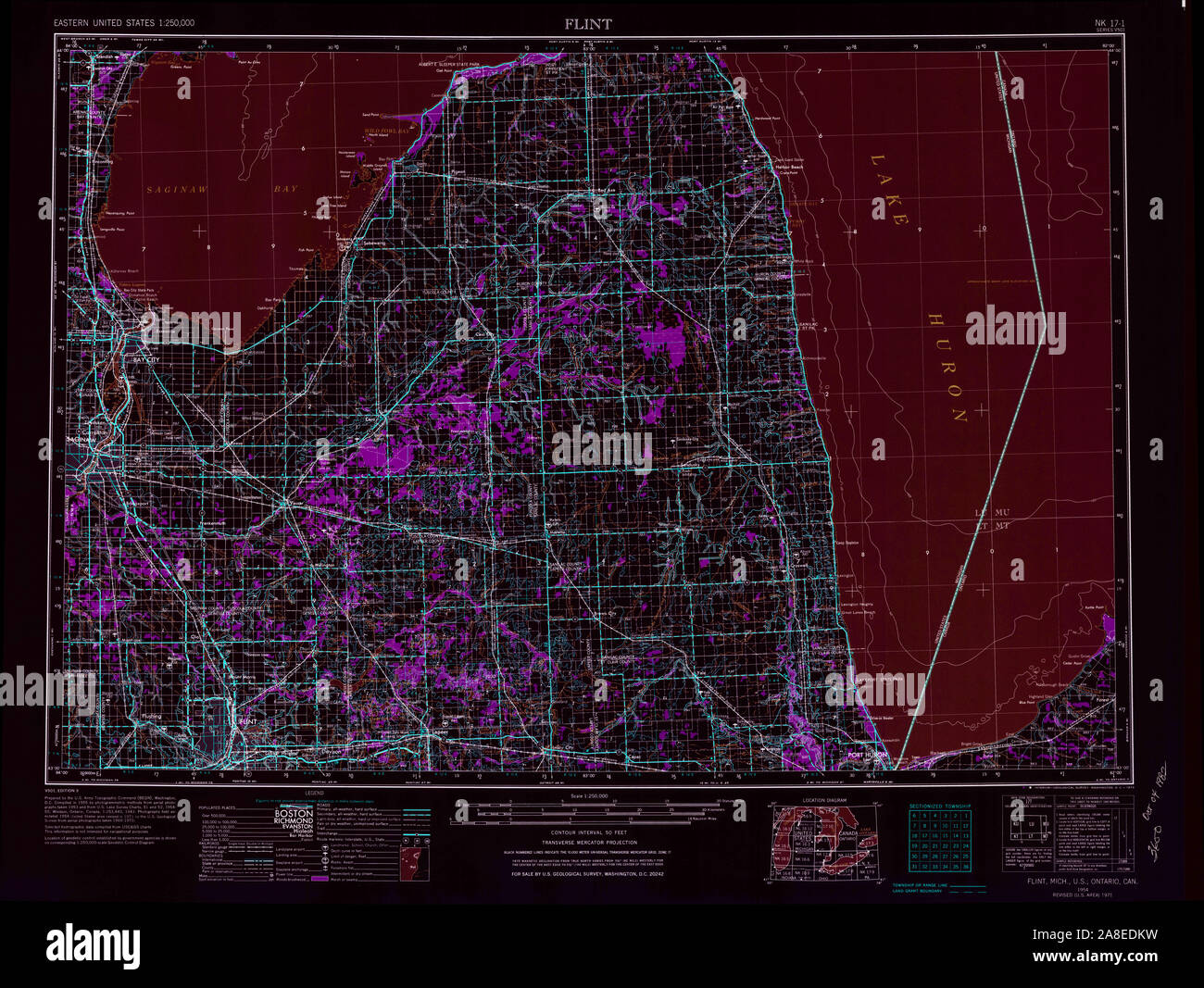Map of flint michigan hi-res stock photography and images - Alamy