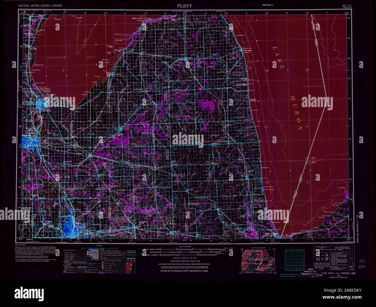 Map of flint michigan hi-res stock photography and images - Alamy