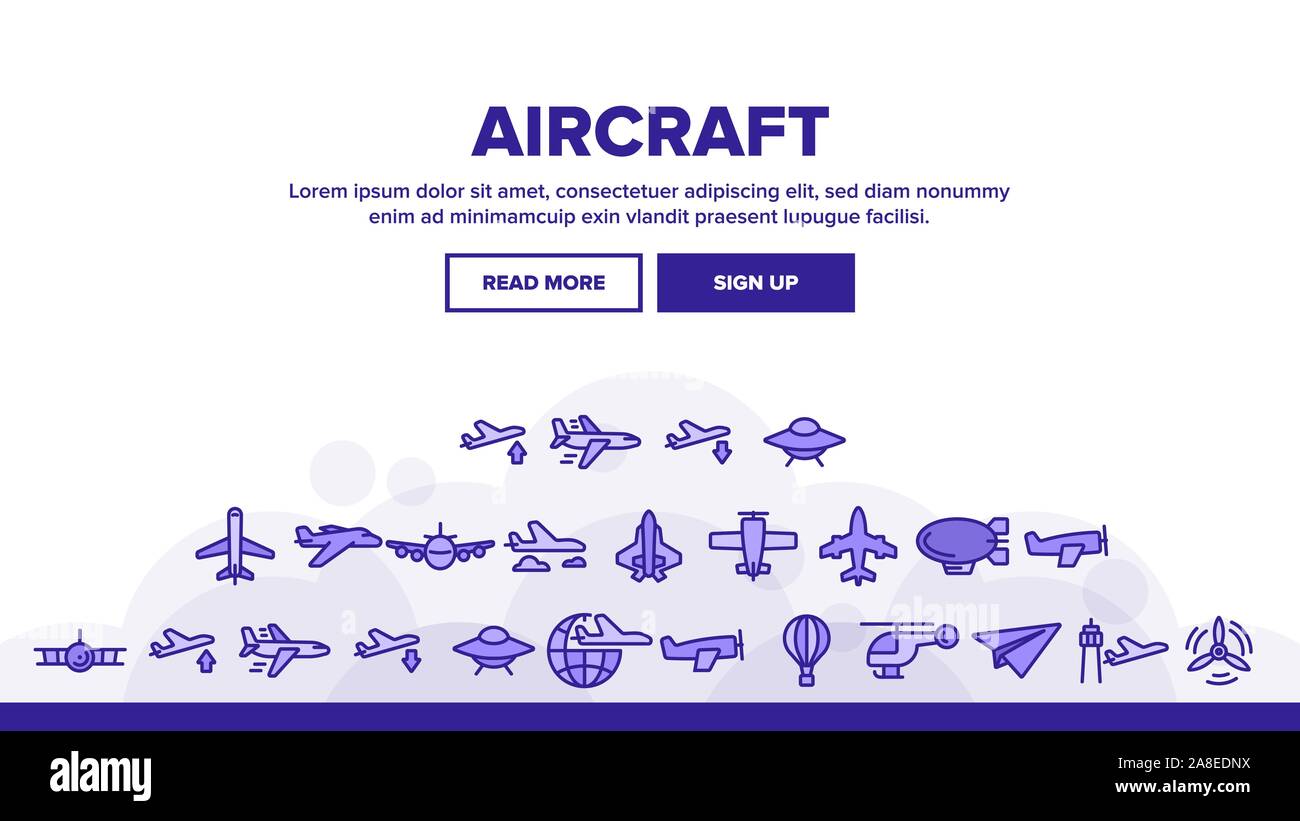 Collection Aircraft Elements Vector Icons Set Stock Vector Image & Art ...