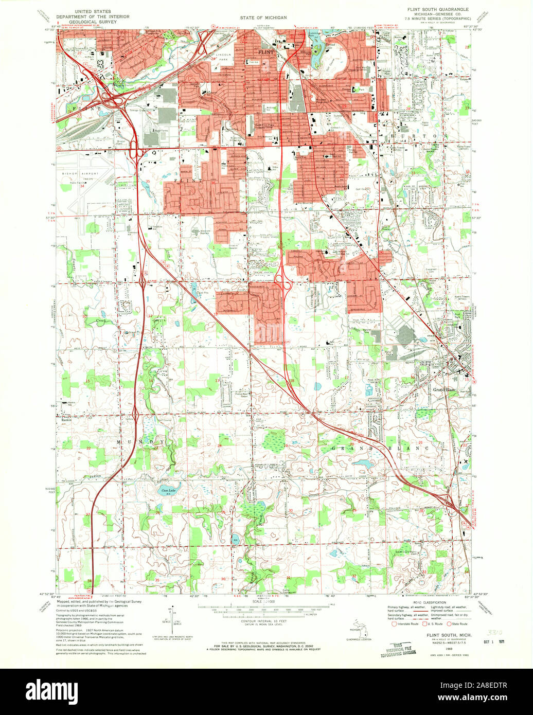 Map of flint michigan hi-res stock photography and images - Alamy