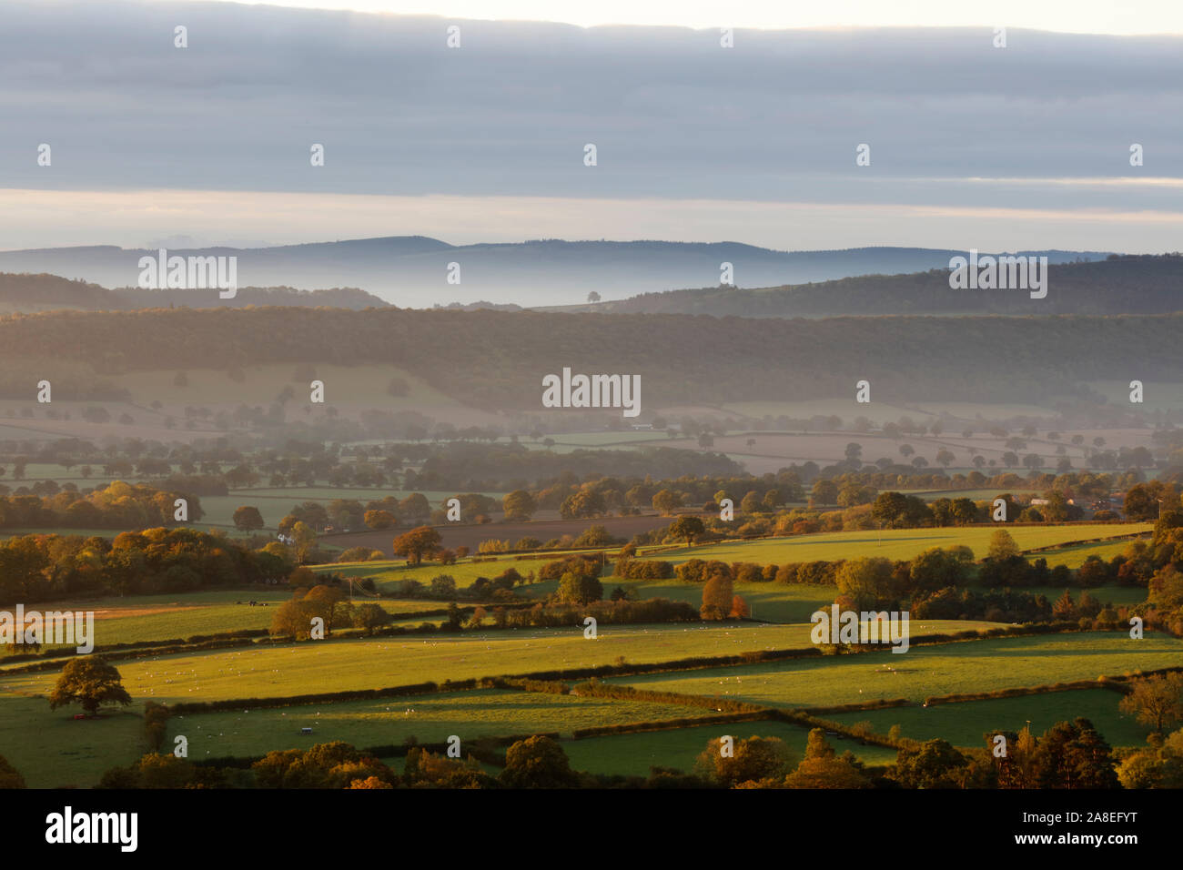 View across Ape Dale to Wenlock Edge, Shropshire, England, UK Stock ...