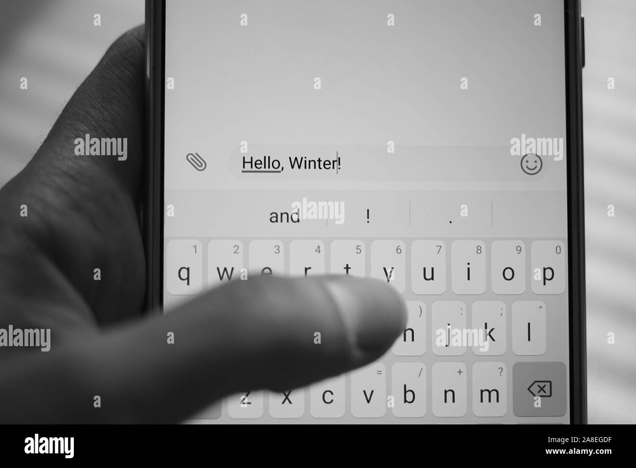 Hand fingers typing Black and White Stock Photos & Images - Alamy