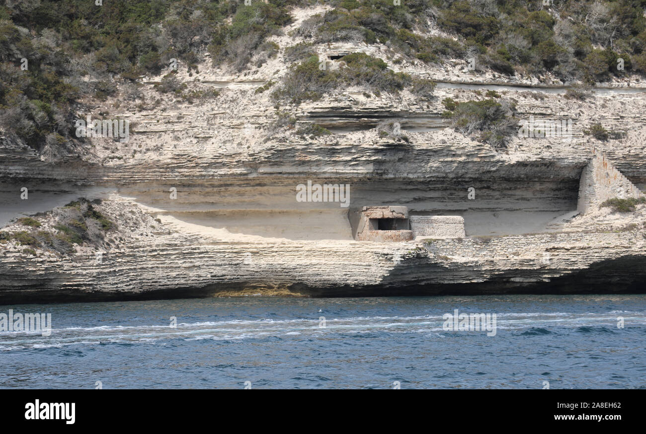 lookout tower of Second World War on the rocks and the sea Stock Photo ...
