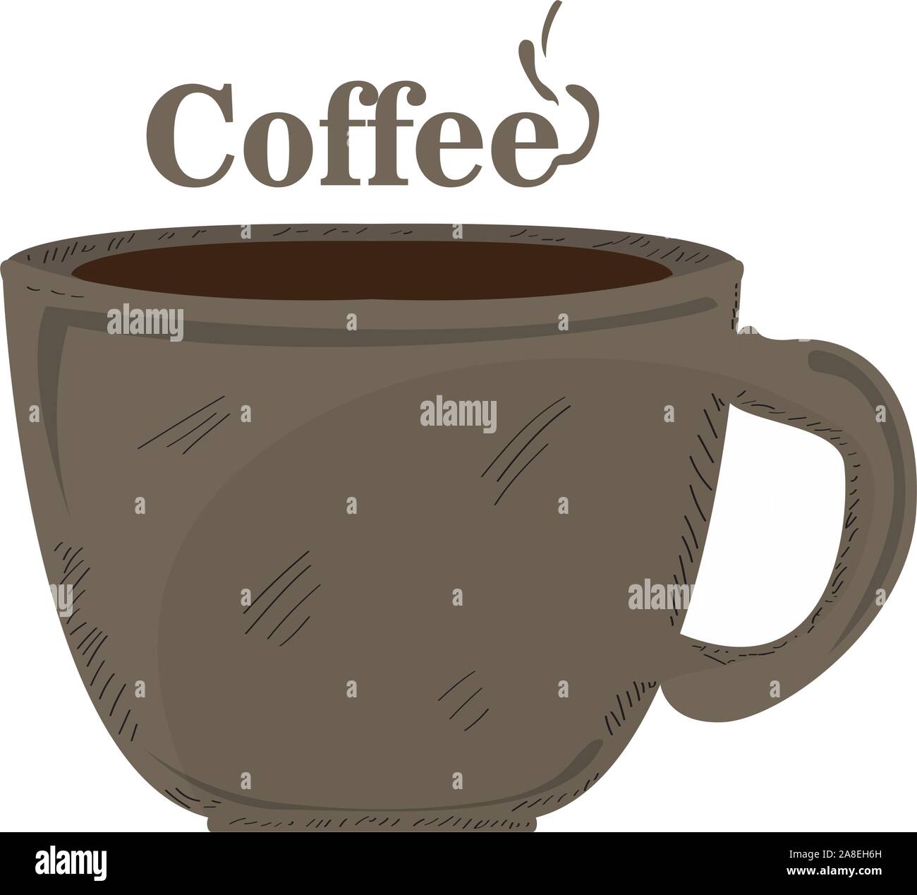 Isolated coffee cup image. Vintage style - Vector illustration Stock ...