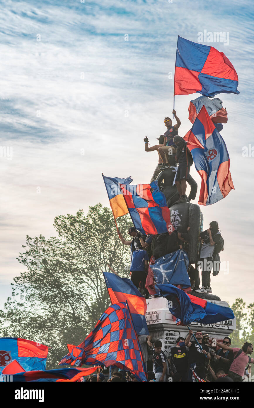 "Santiago de Chile Chile 29 October 2019 People crowds protesting at ...