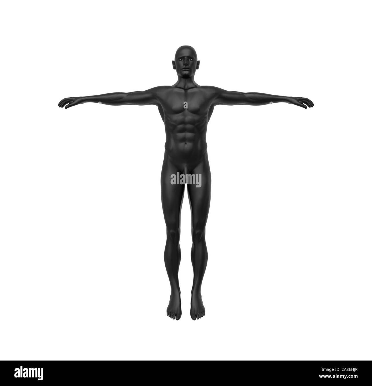 Human Black Body on isolated white, 3D Rendering Stock Photo - Alamy