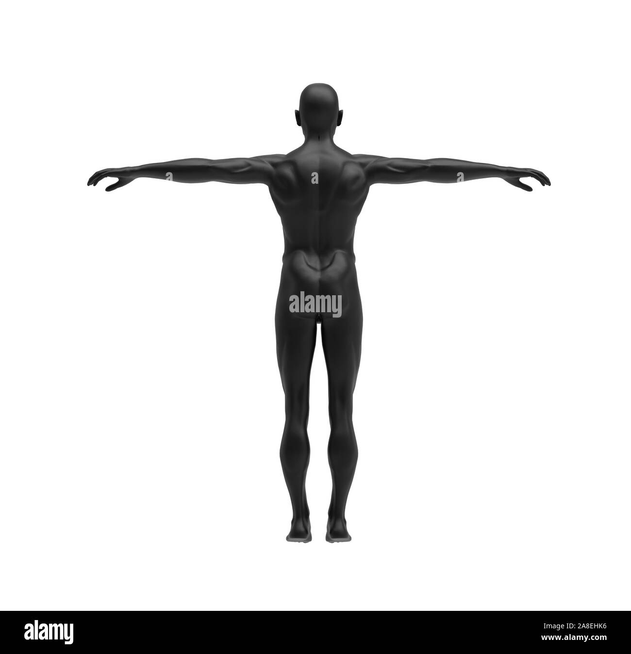 Human Black Body on isolated white, 3D Rendering Stock Photo - Alamy