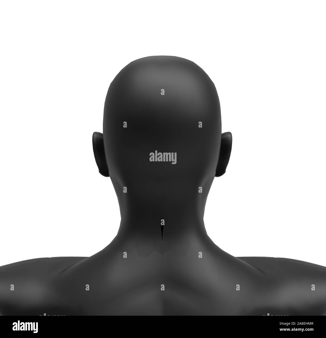Human Black Body on isolated white, 3D Rendering Stock Photo - Alamy