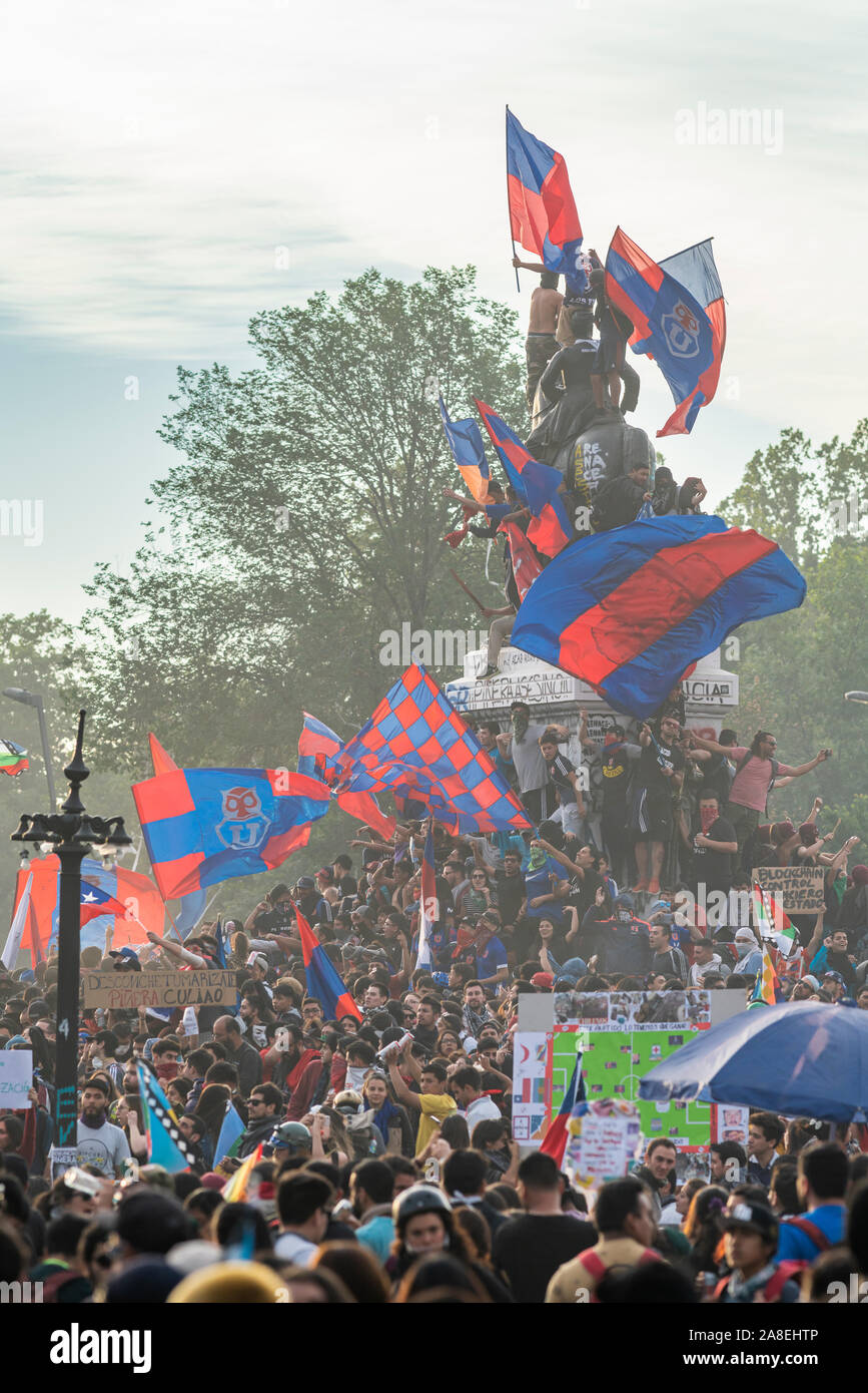 "Santiago de Chile Chile 29 October 2019 People crowds protesting at ...