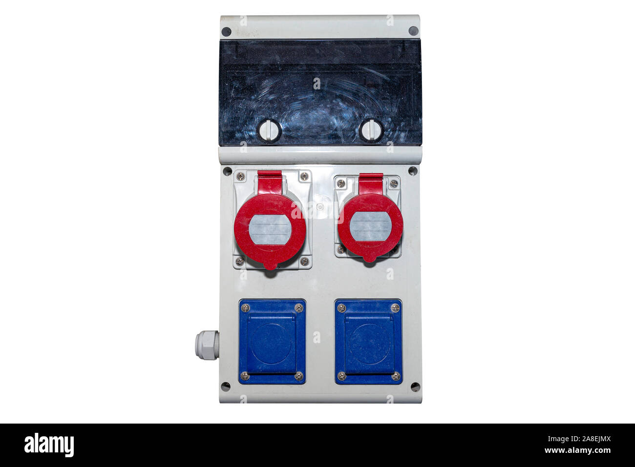 Power distribution box, one and three phases, isolated on a white ...