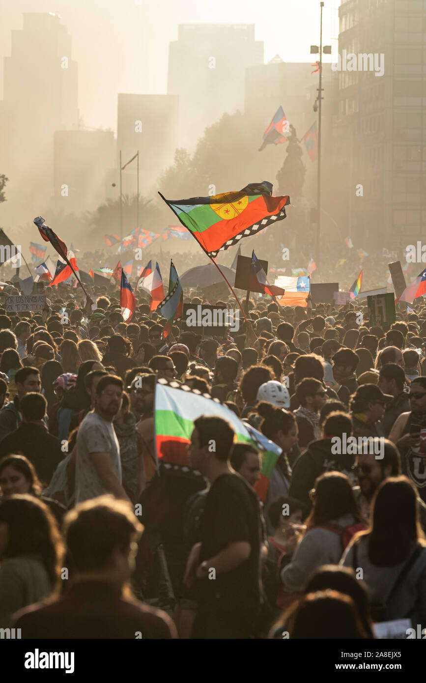 "Santiago de Chile Chile 29 October 2019 People crowds protesting at ...