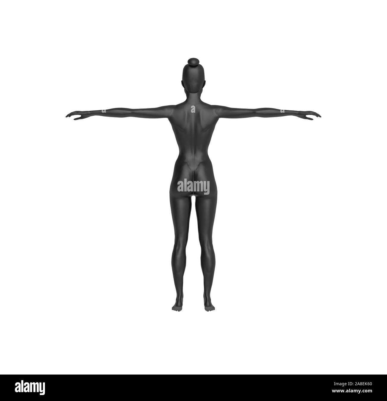 Human Black Body on isolated white, 3D Rendering Stock Photo - Alamy