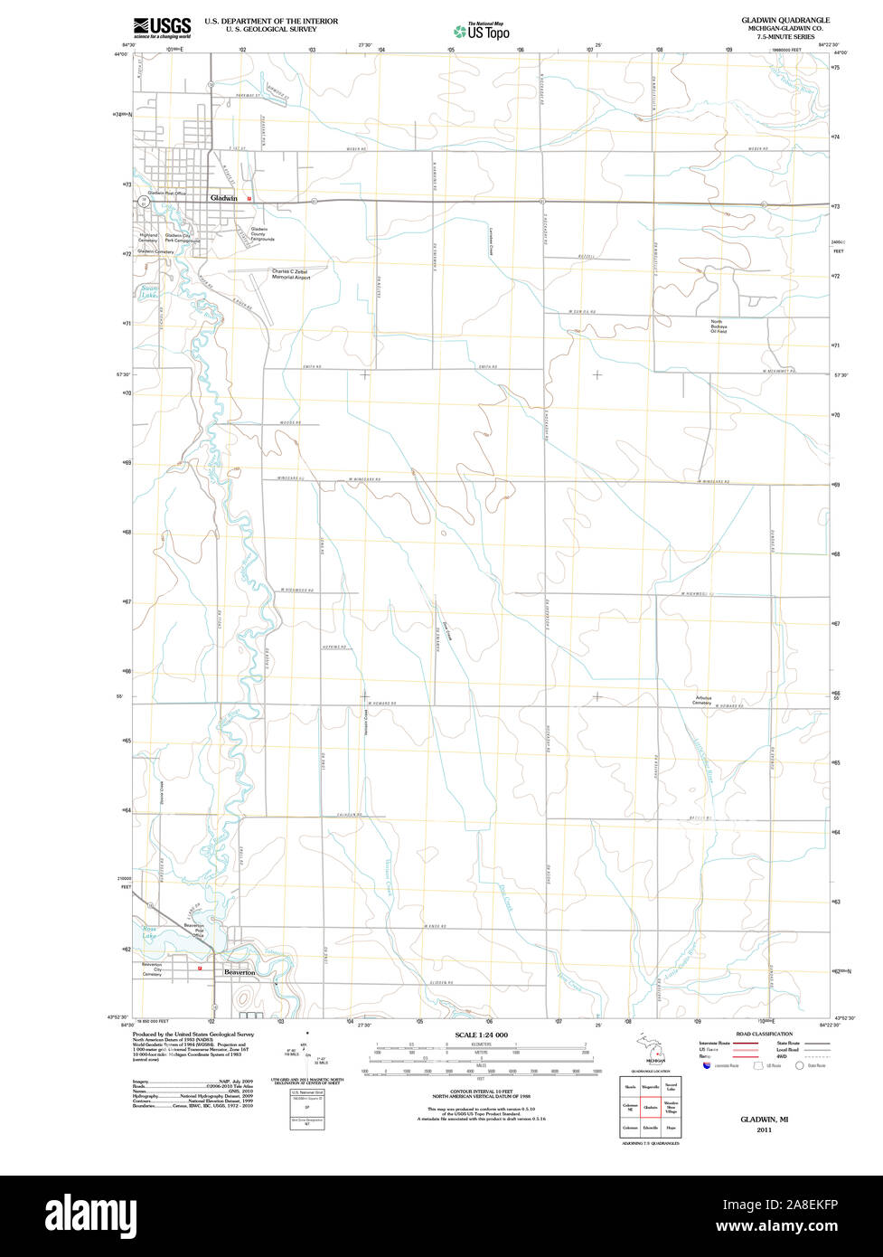 Gladwin michigan map hi-res stock photography and images - Alamy