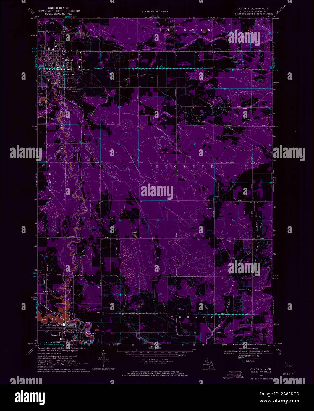 Gladwin michigan map hi-res stock photography and images - Alamy