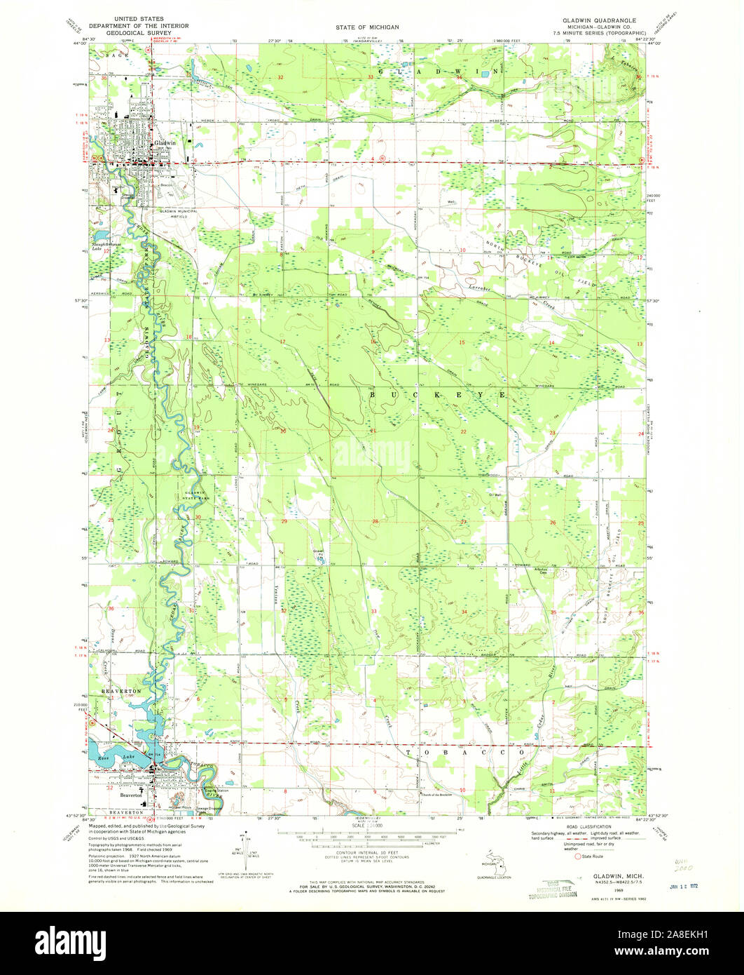 Gladwin michigan map hi-res stock photography and images - Alamy