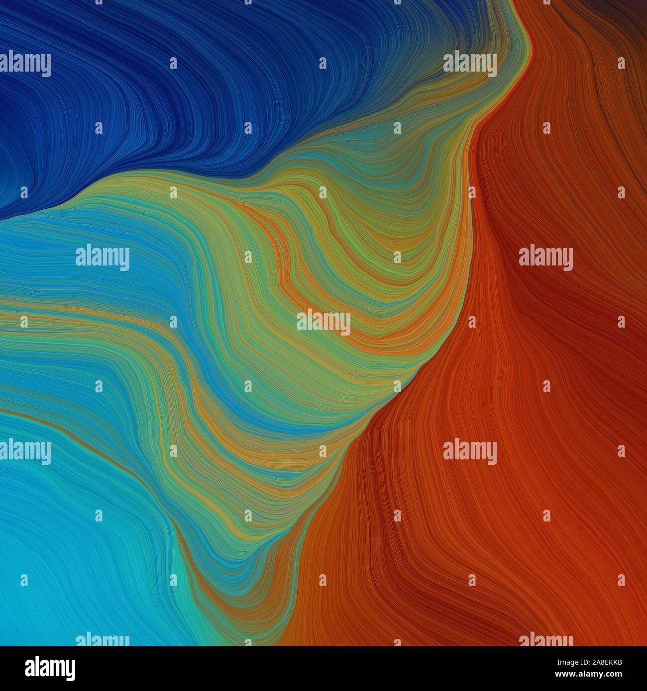 quadratic graphic illustration with saddle brown, light sea green and ...