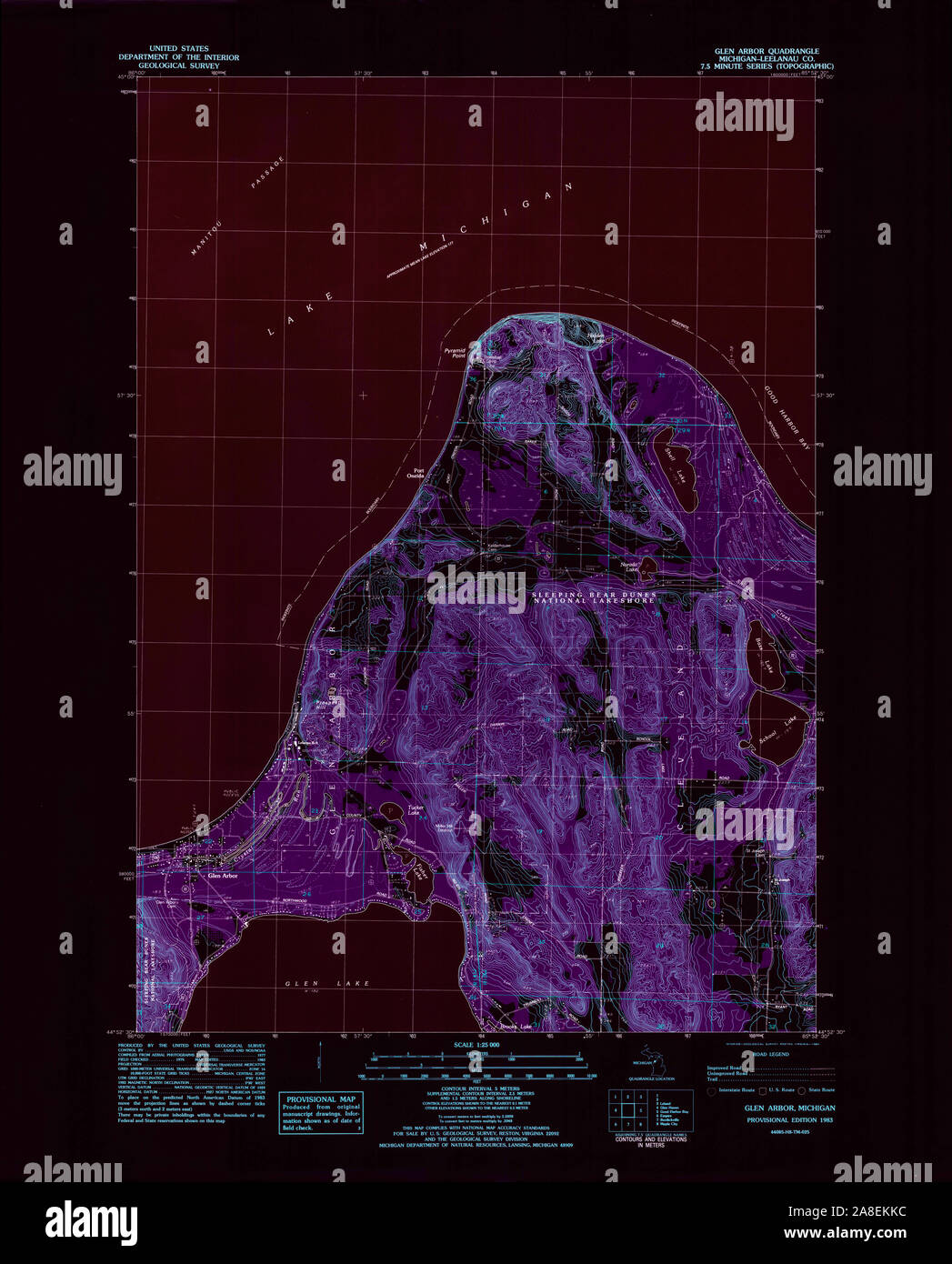 Glen arbor michigan map hi-res stock photography and images - Alamy